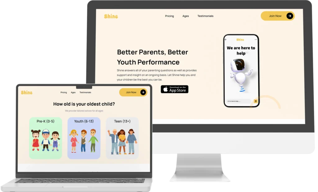 Shine App Landing Page | Enhancing Modern Parenting with Digital ...